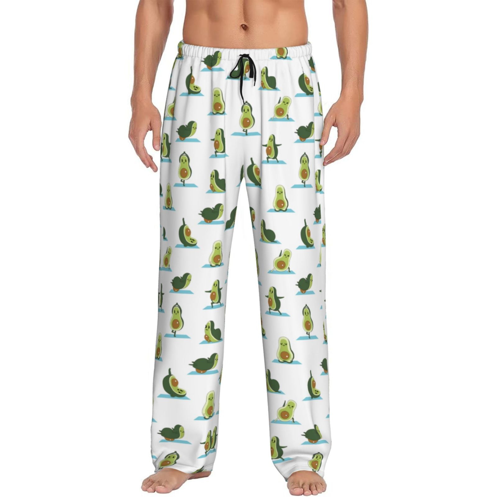 Derioi Cute Avocado Yoga for Men's Pajama Pants with Pockets and ...
