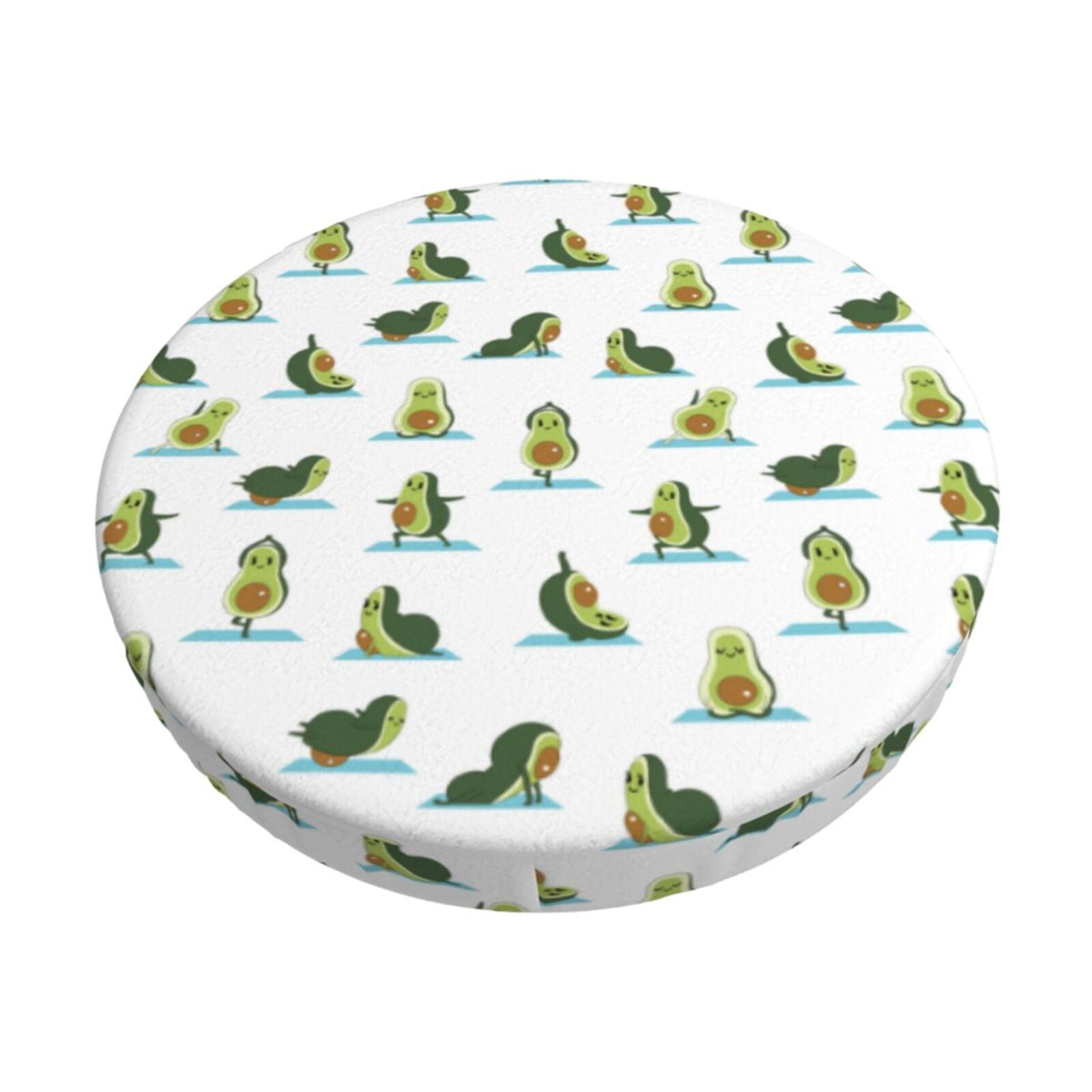 Derioi Cute Avocado Yoga for Round Bar Chair Cushion Cover Round Stool ...