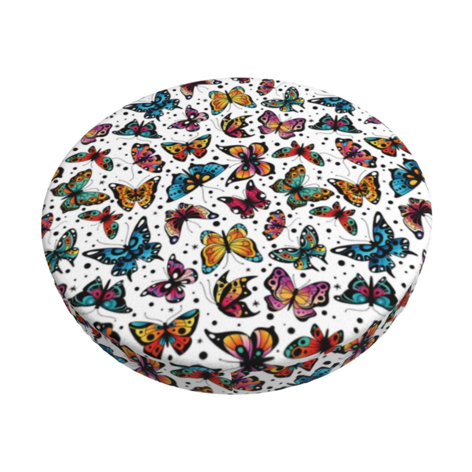 Derioi Cute Butterfly for Round Bar Chair Cushion Cover Round Stool ...