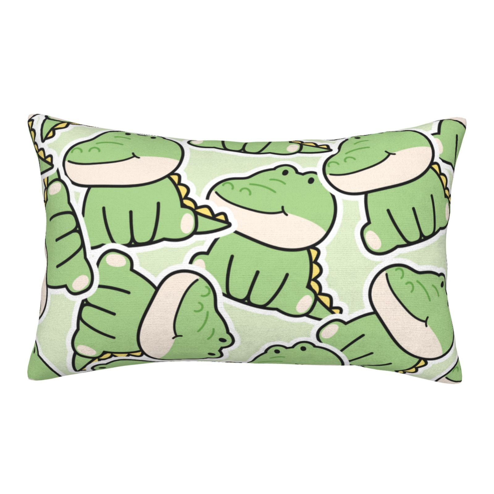Derioi Cute Crocodile for Double-sided Pillow Cover with Concealed ...