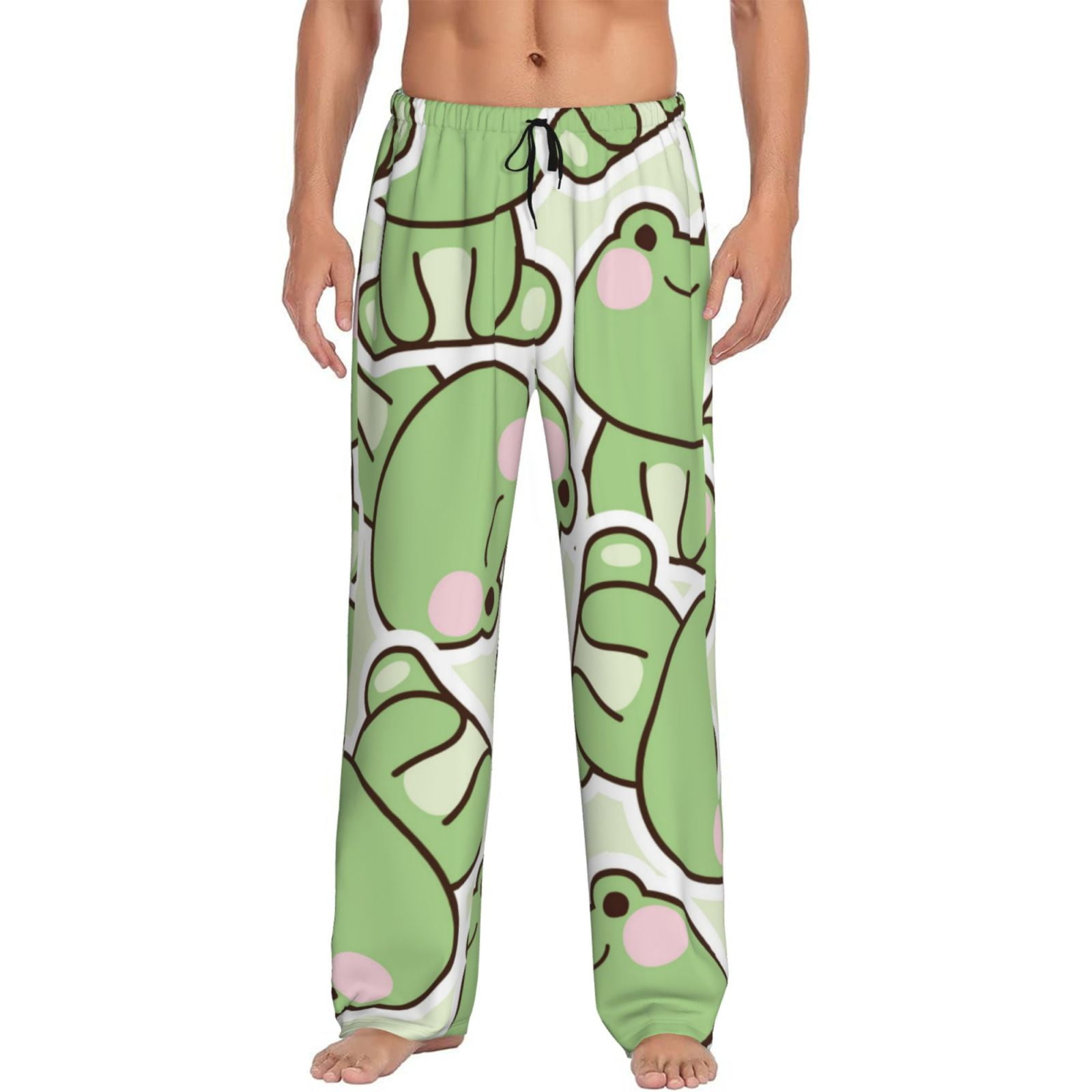 Derioi Cute Frog for Men's Pajama Pants with Pockets and Drawstring ...