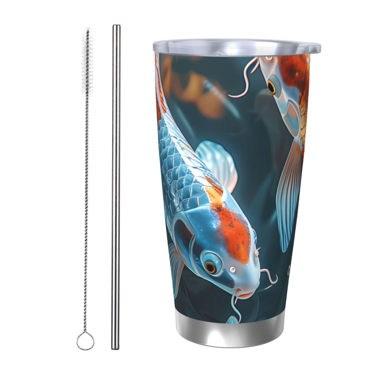Derioi Cute Koi Fish Serenity for 20oz Tumbler with Lid for Hot and ...