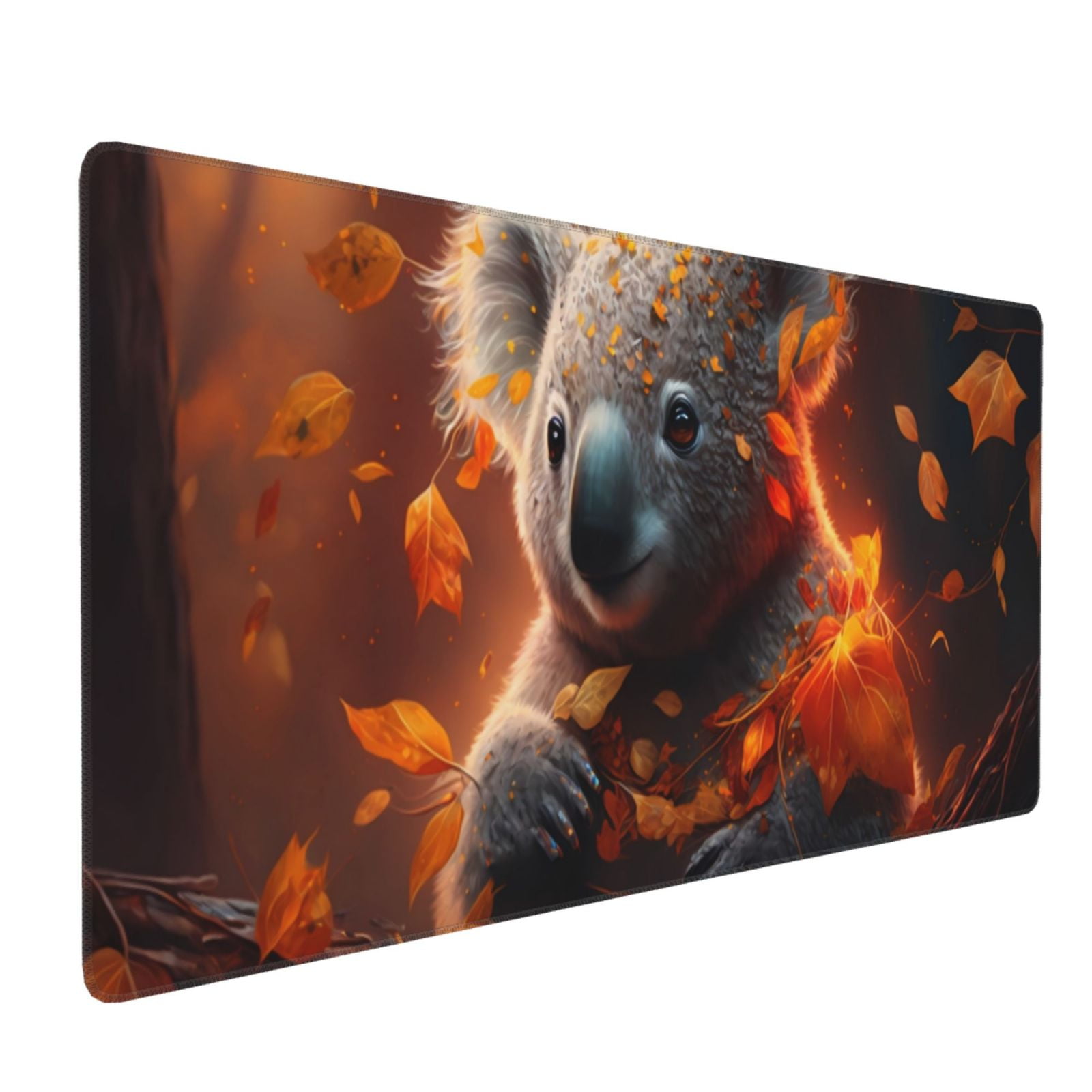 Derioi Cute Maple Leaf Koala for Large Non-Slip Gaming Mouse Pad 16"x35 ...