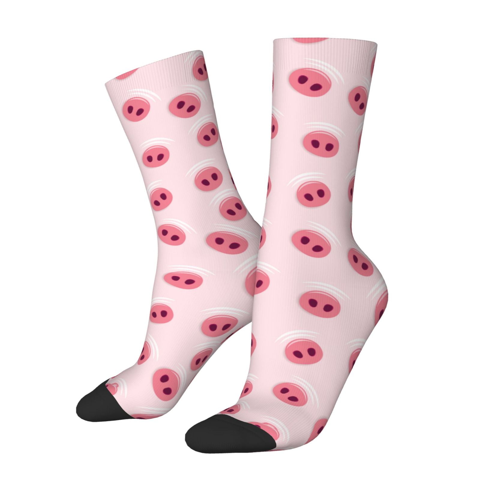 Derioi Cute Pig Nose Printed Middle Tube Socks for Adults for Women ...