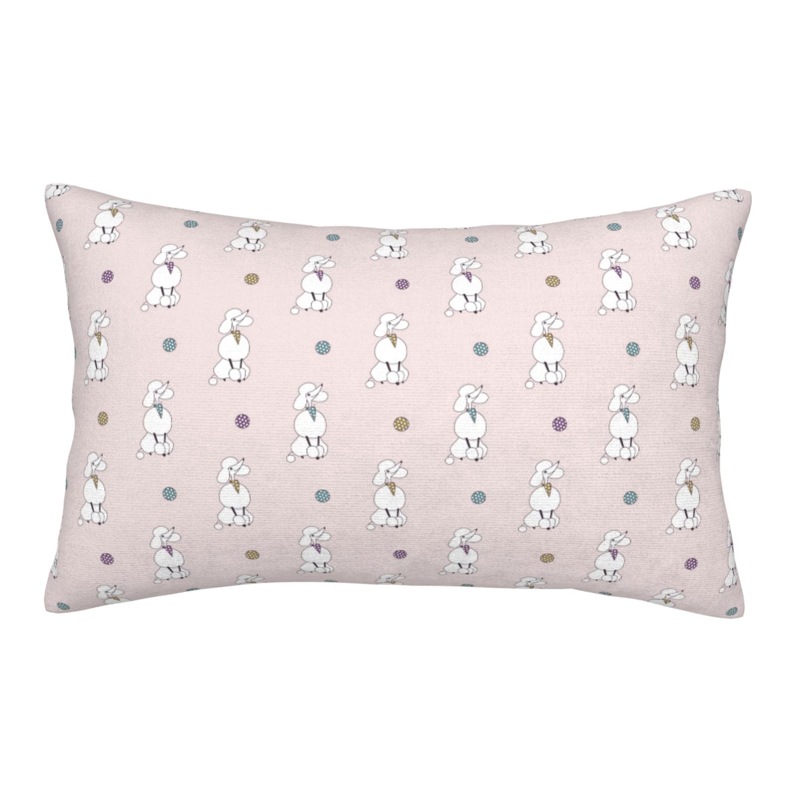 Derioi Cute Poodle Dog for Double-sided Pillow Cover with Concealed ...
