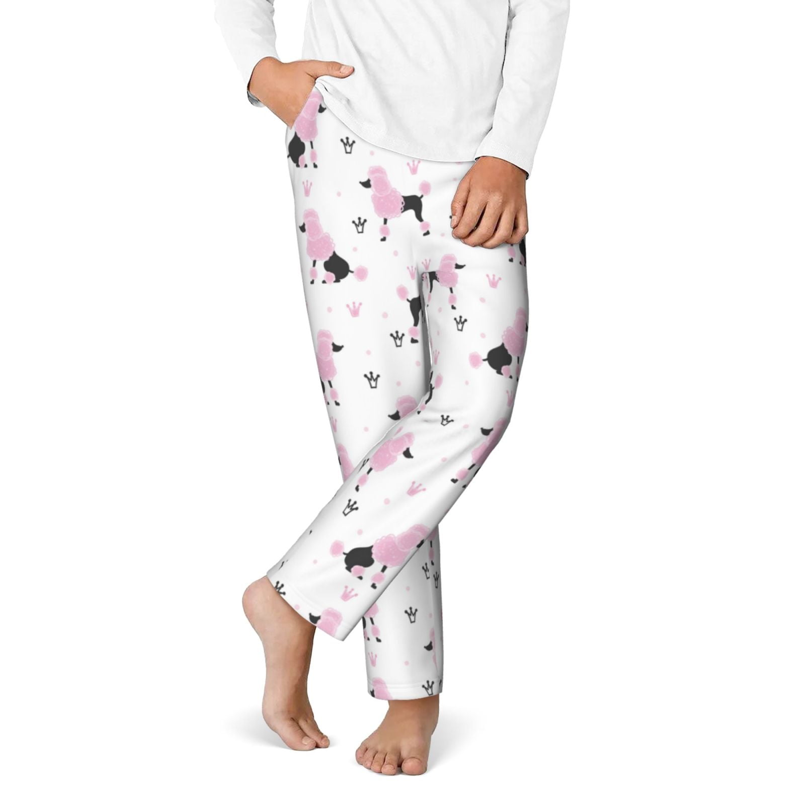 Derioi Cute Poodle Dog for Pajama Pants Men Elastic Waistband Sleep ...