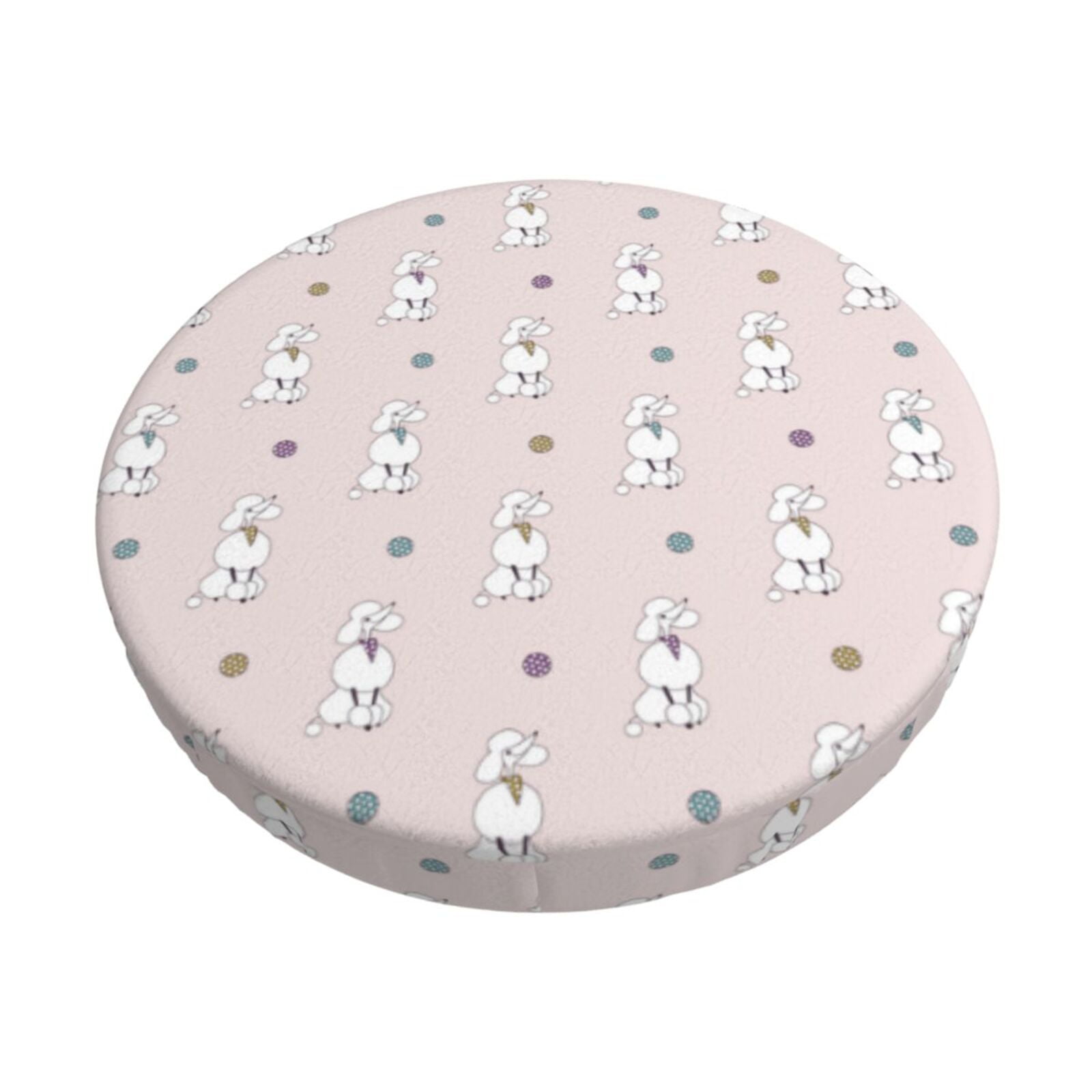 Derioi Cute Poodle Dog for Round Bar Chair Cushion Cover Round Stool ...