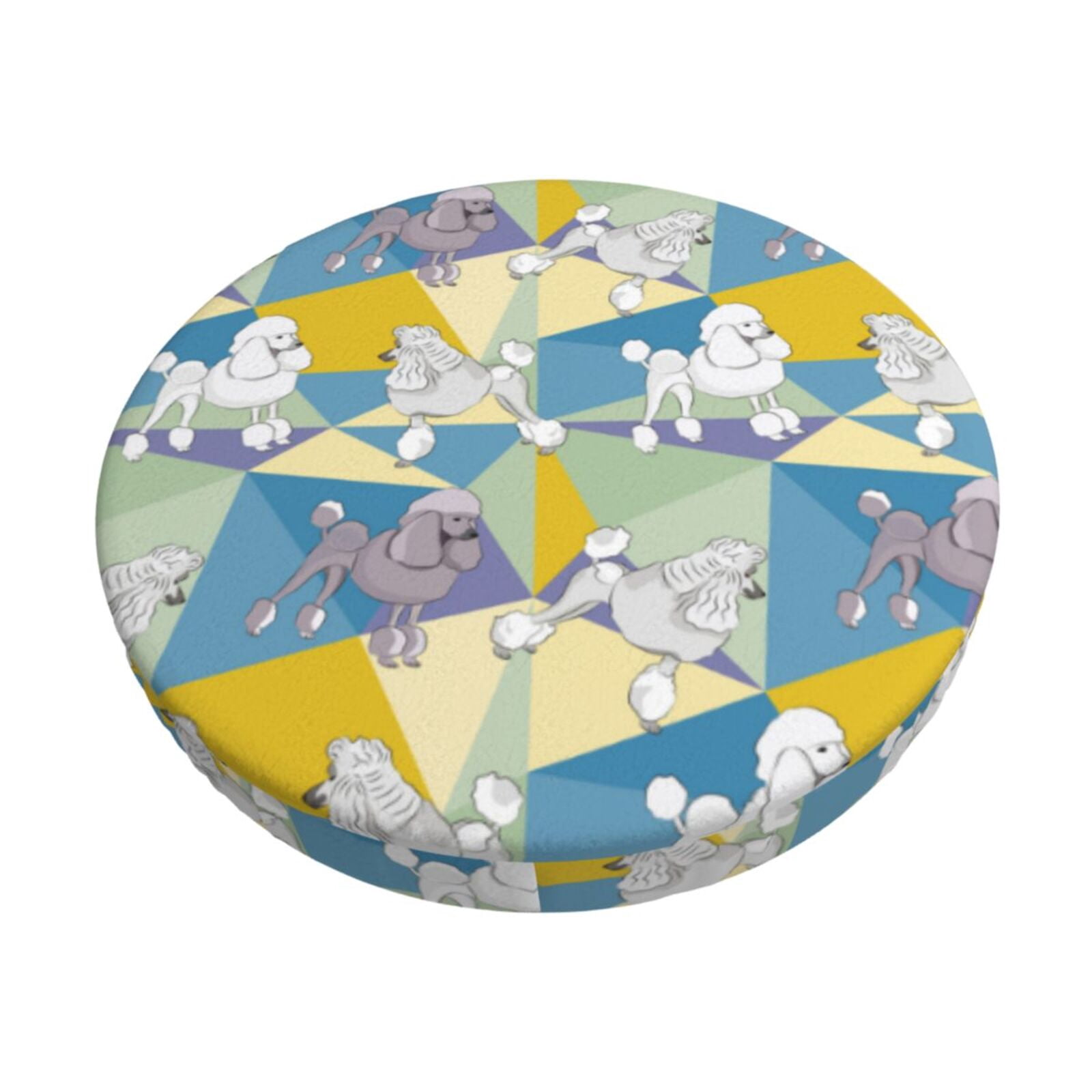 Derioi Cute Poodle Dog for Round Bar Chair Cushion Cover Round Stool ...