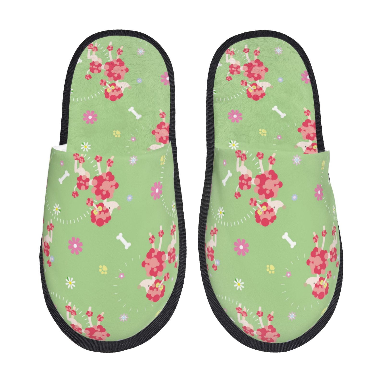 Derioi Cute Poodle Dog for Slippers Indoor Outdoor Anti-Skid Warm Cozy ...