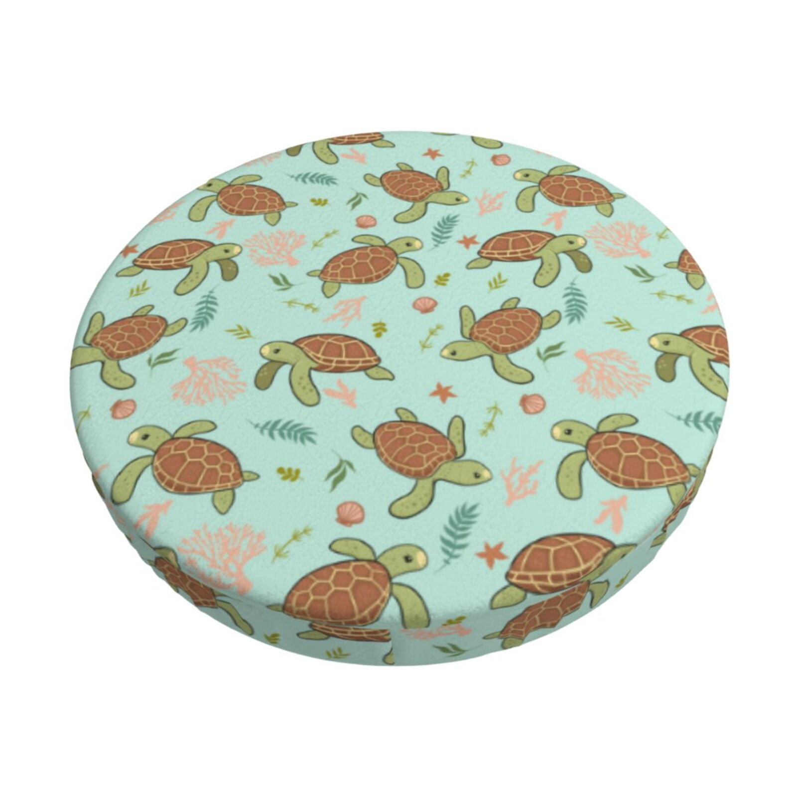 Derioi Cute Sea Turtles for Round Bar Chair Cushion Cover Round Stool ...