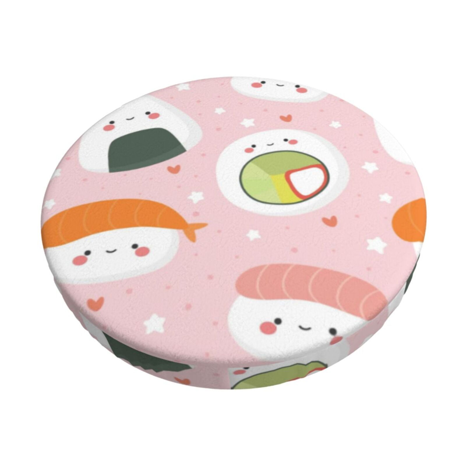 Derioi Cute Sushi for Round Bar Chair Cushion Cover Round Stool Cover ...