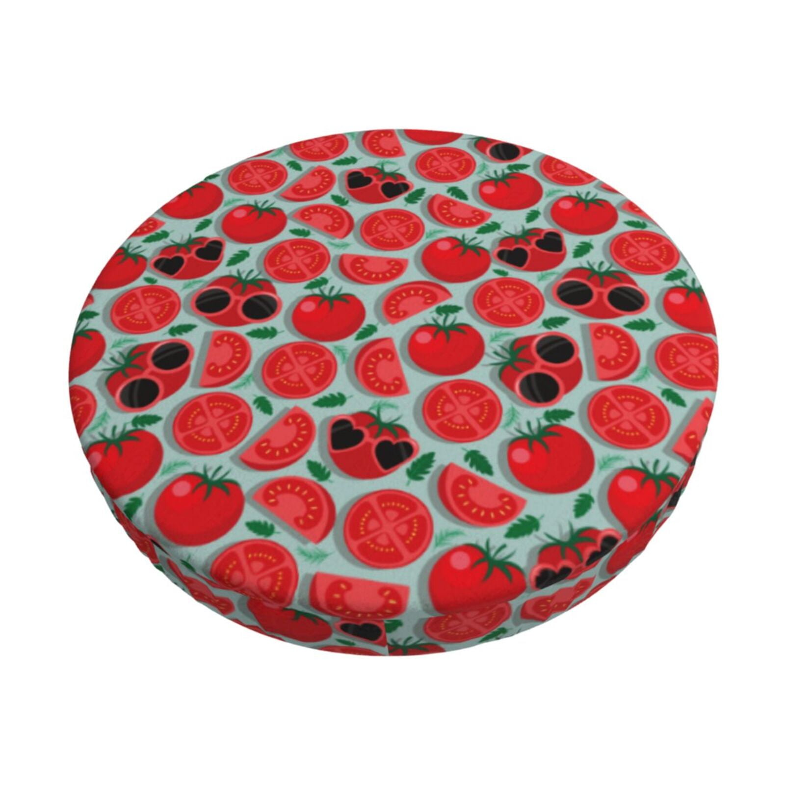 Derioi Cute Tomato for Round Bar Chair Cushion Cover Round Stool Cover ...