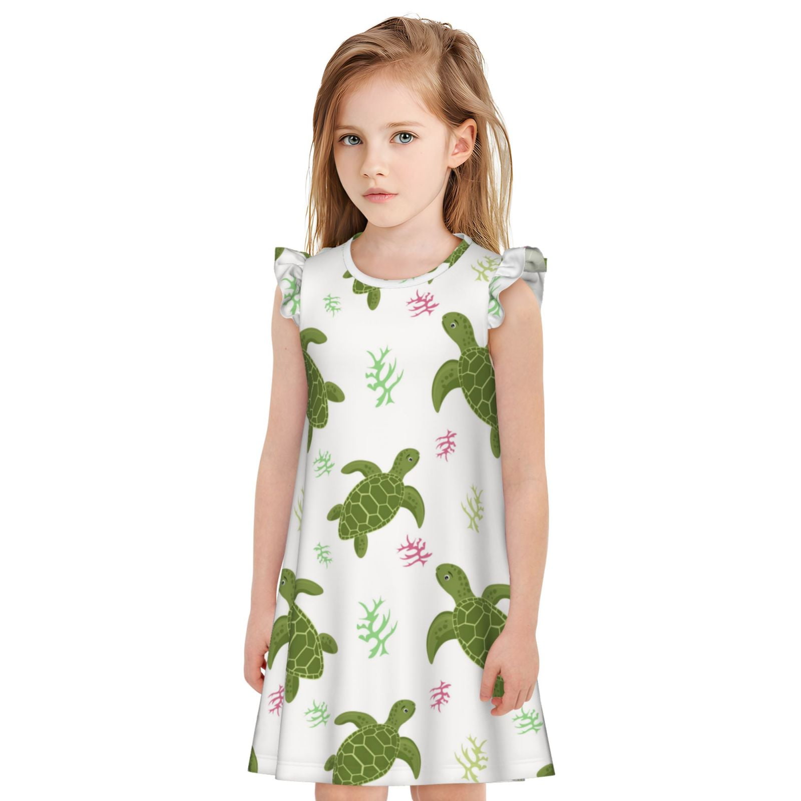 Derioi Cute Turtle for Girls Nightgowns Night Dress Sleepwear Pajamas ...