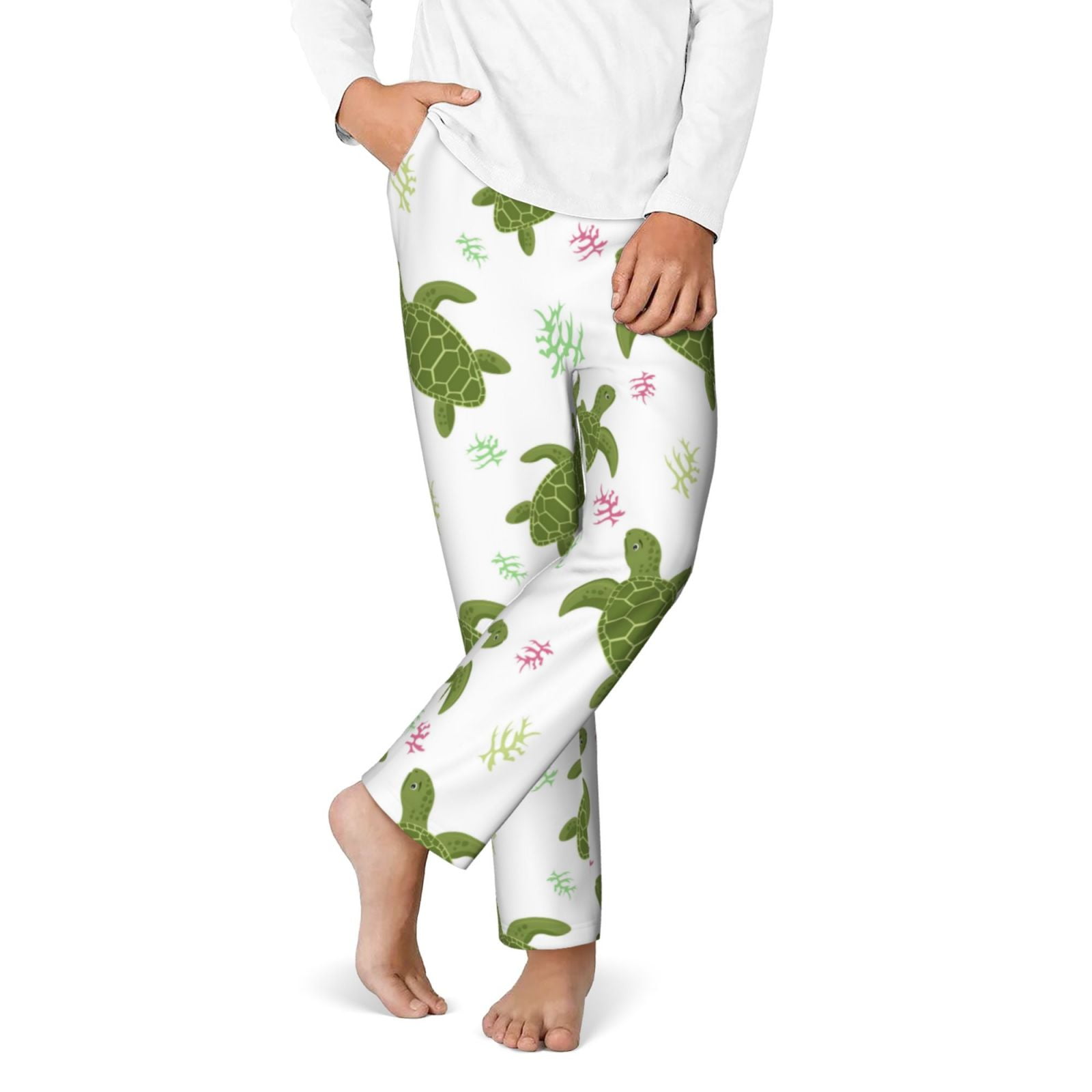 Derioi Cute Turtle for Pajama Pants Men Elastic Waistband Sleep Pajama ...