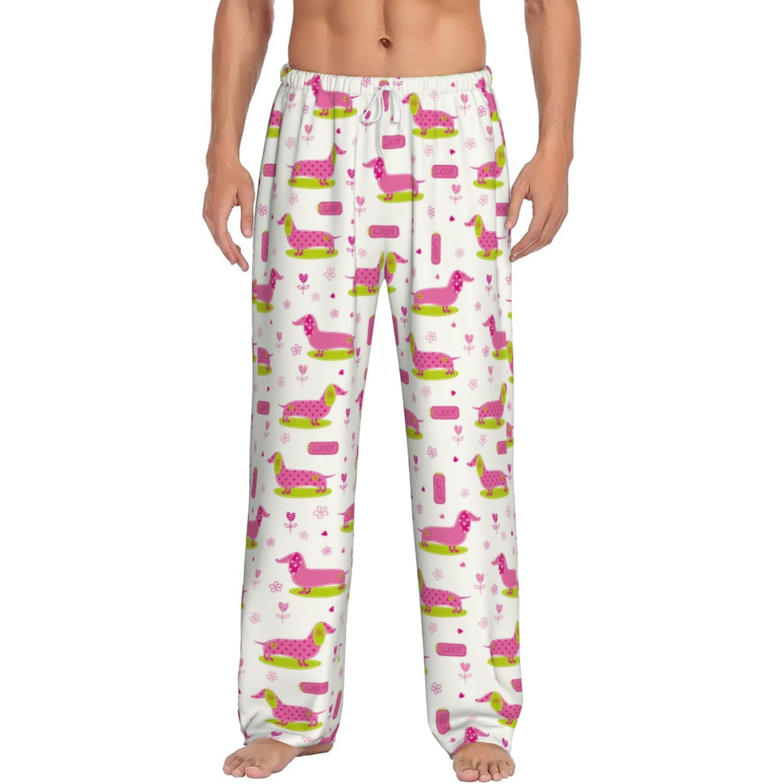 Derioi Dachshund Dog Puppy for Men's Pajama Pants with Pockets and ...