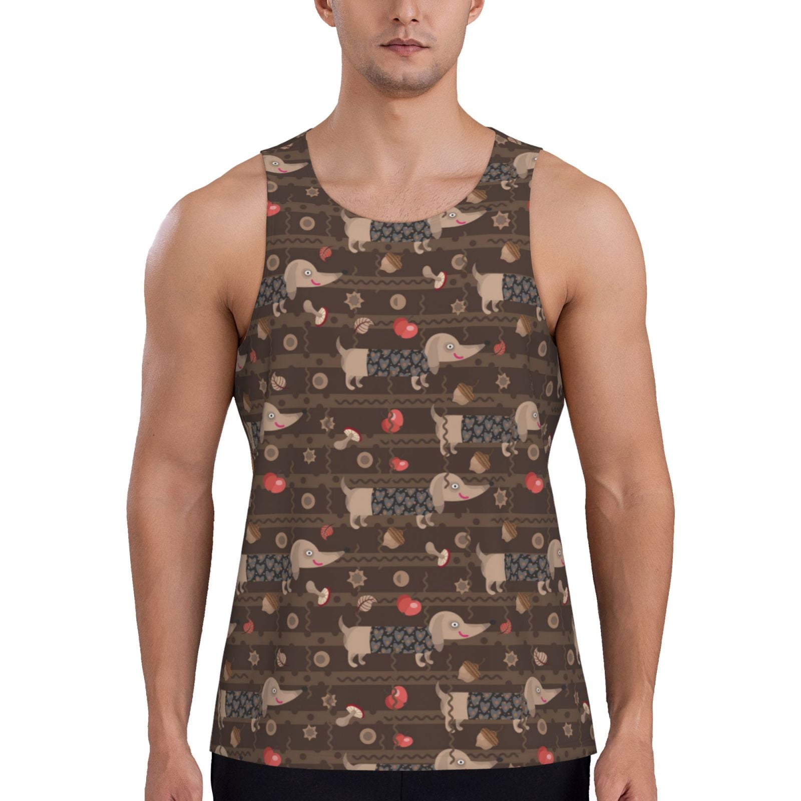 Derioi Dachshund Dog Puppy for Men's Workout Tank Top Muscle Gym Shirt ...