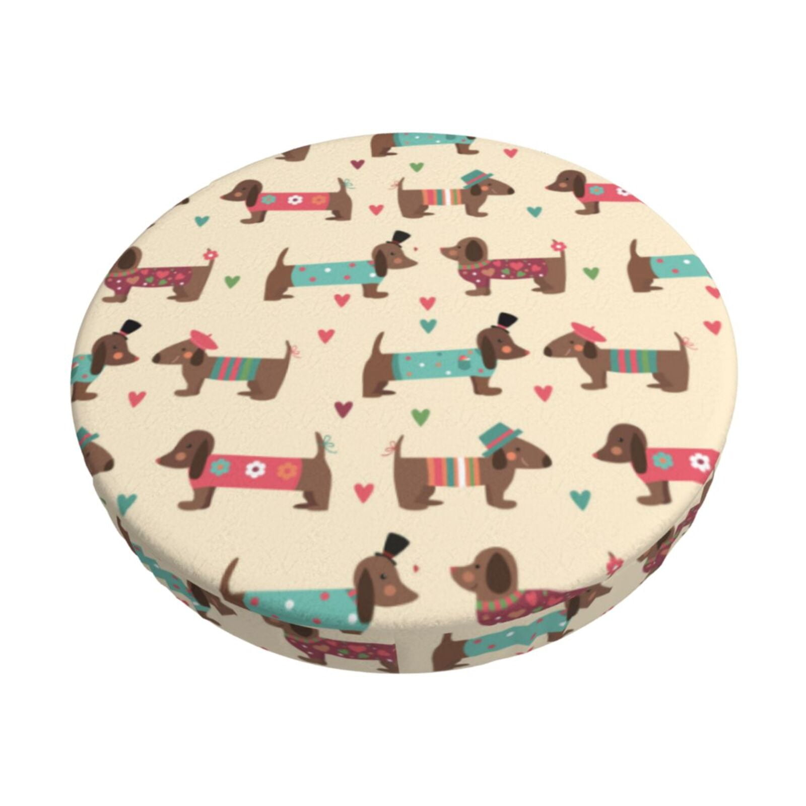 Derioi Dachshund Dog Puppy for Round Bar Chair Cushion Cover Round ...