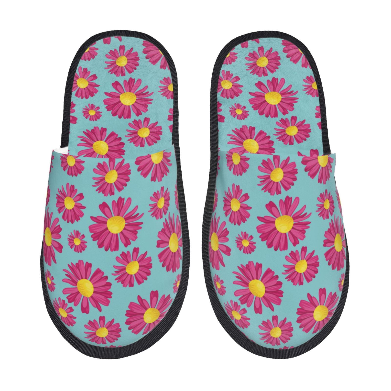 Derioi Daisies Flowers for Slippers Indoor Outdoor Anti-Skid Warm Cozy ...