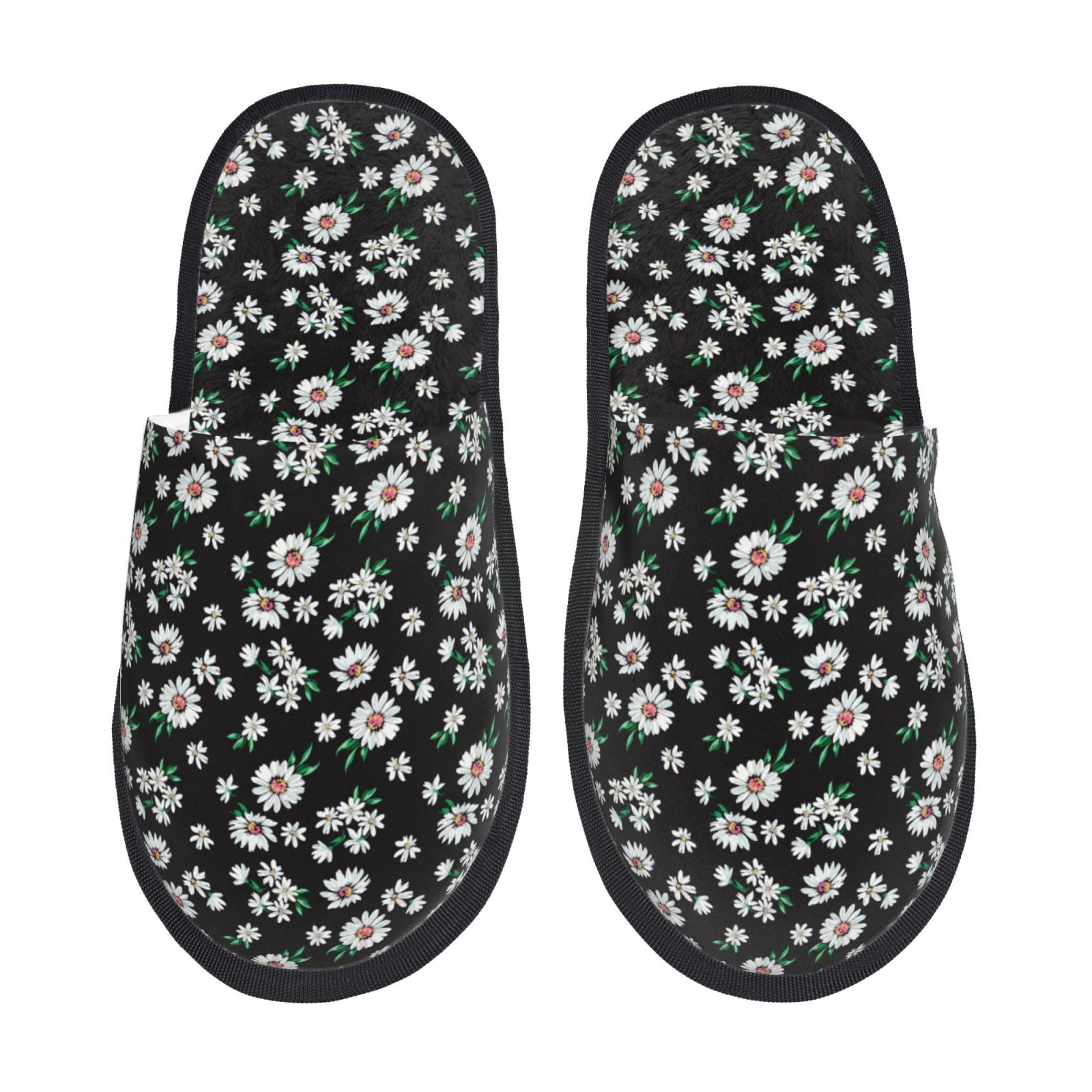 Derioi Daisies Flowers for Slippers Indoor Outdoor Anti-Skid Warm Cozy ...