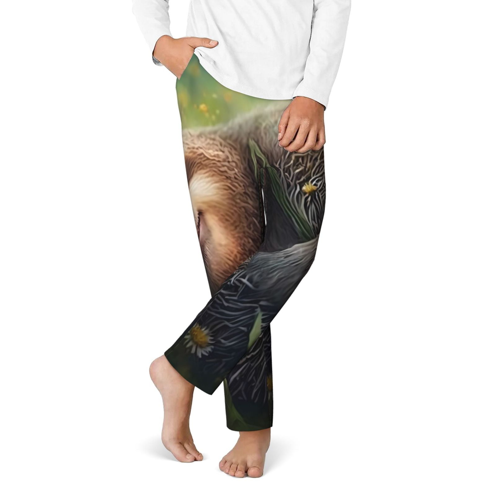 Derioi Daisy Sleeping Sloth for Pajama Pants Men Elastic Waistband ...