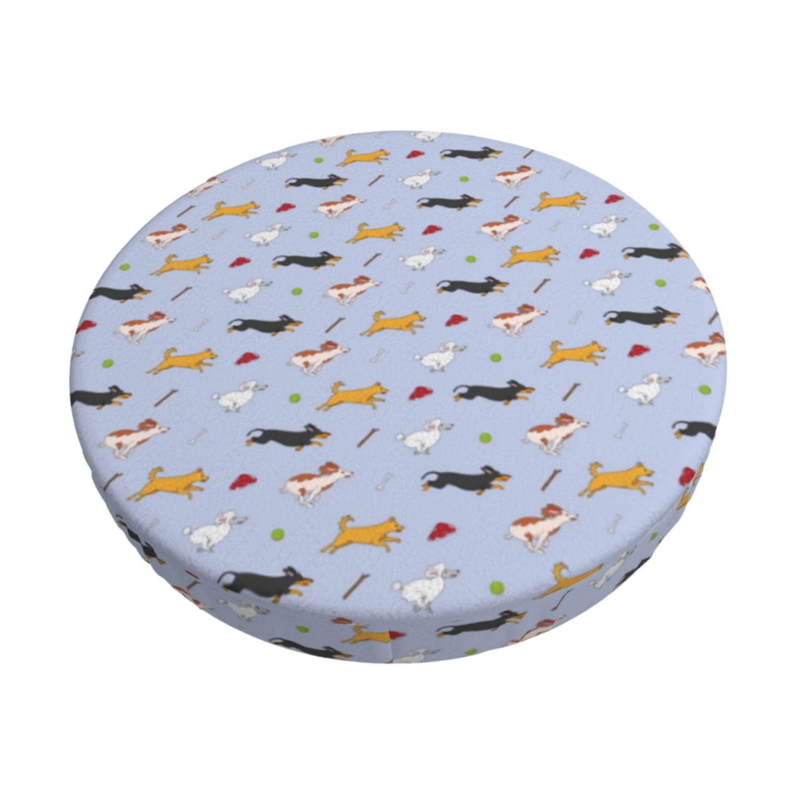 Derioi Dogs Are Running for Round Bar Chair Cushion Cover Round Stool ...