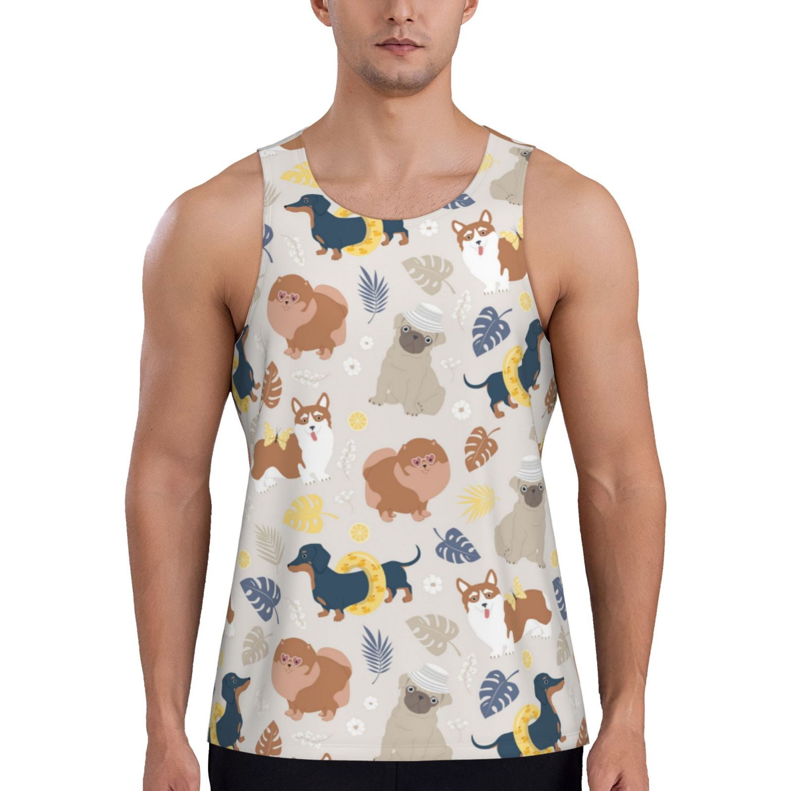 Derioi Dogs for Men's Workout Tank Top Muscle Gym Shirt for Men-Medium ...
