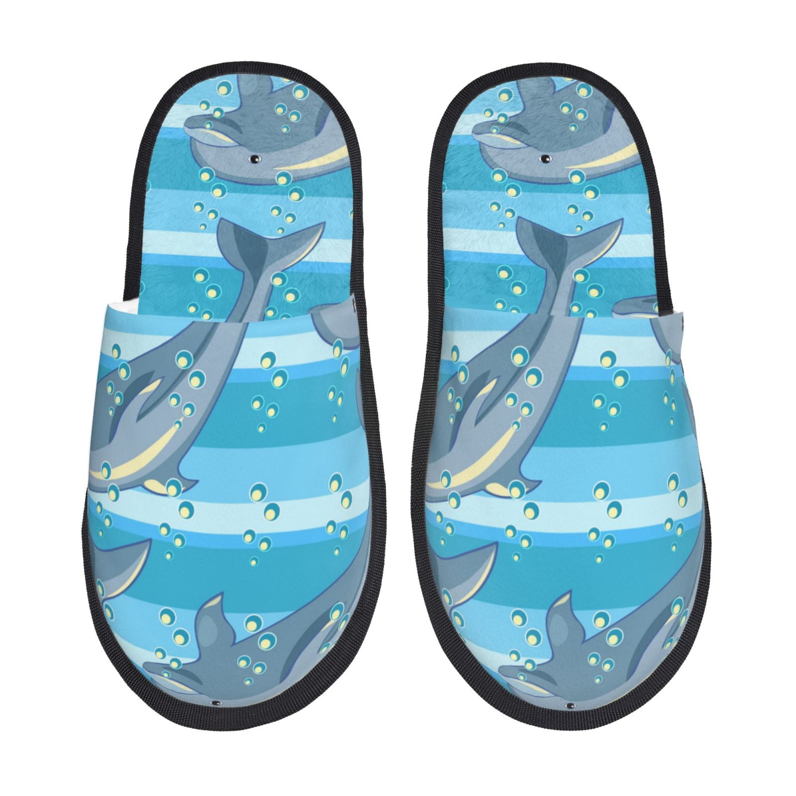 Derioi Dolphin for Slippers Indoor Outdoor Anti-Skid Warm Cozy Slide ...