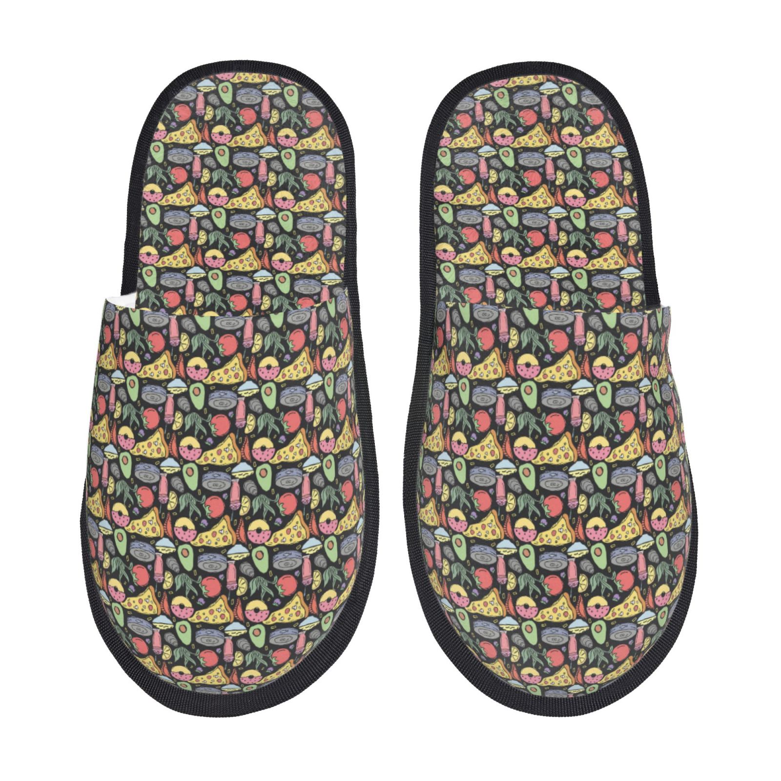 Derioi Doodle Food for Slippers Indoor Outdoor Anti-Skid Warm Cozy ...