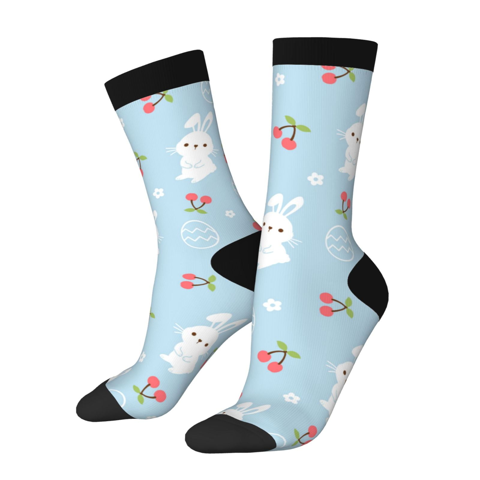 Derioi Easter Rabbit Printed Middle Tube Socks for Adults for Women ...