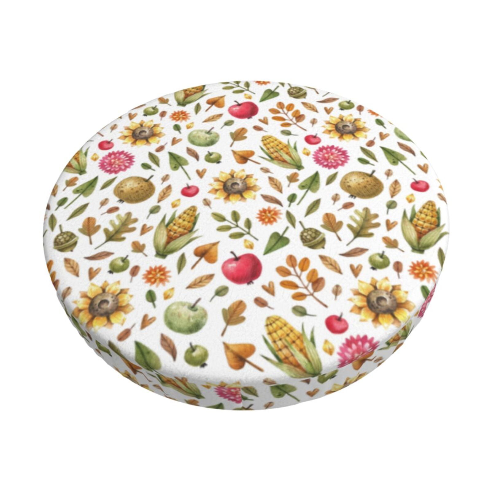 Derioi Fall Fruits And Vegetables for Round Bar Chair Cushion Cover ...