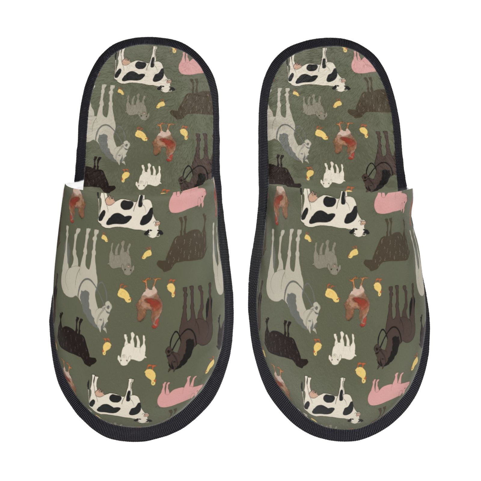 Derioi Farm Animals for Slippers Indoor Outdoor Anti-Skid Warm Cozy ...