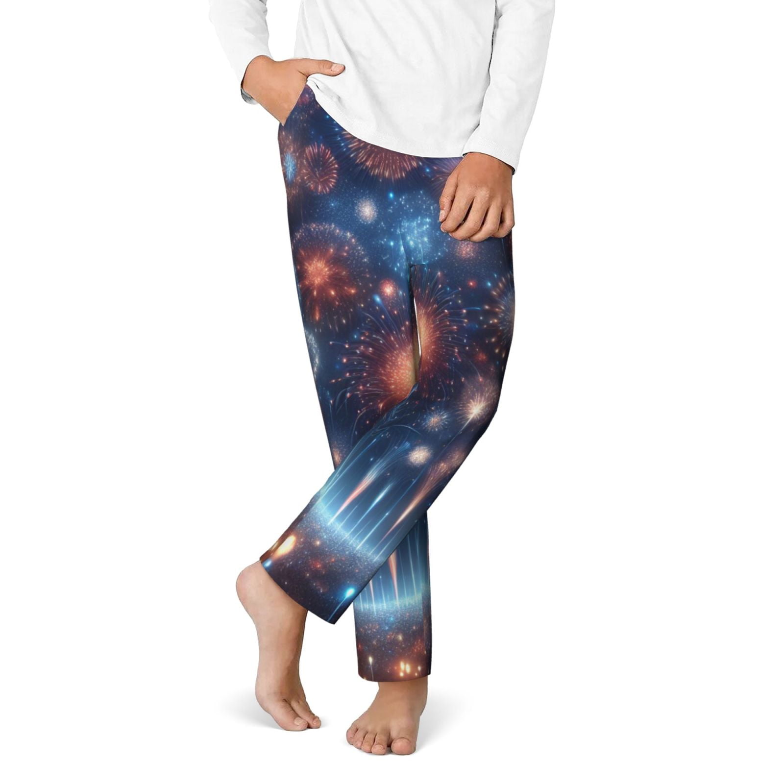 Derioi Fireworks1 for Pajama Pants Men Elastic Waistband Sleep Pajama ...