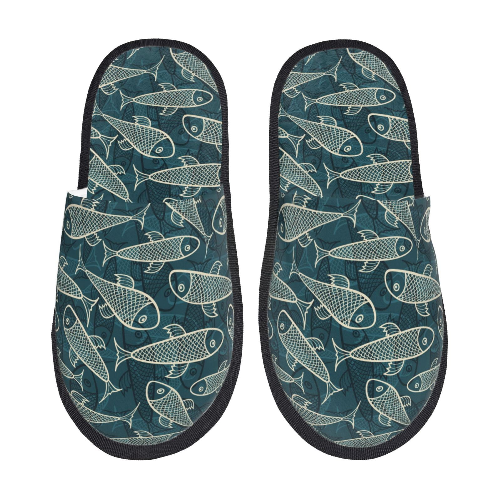 Derioi Fish Style for Slippers Indoor Outdoor Anti-Skid Warm Cozy Slide ...
