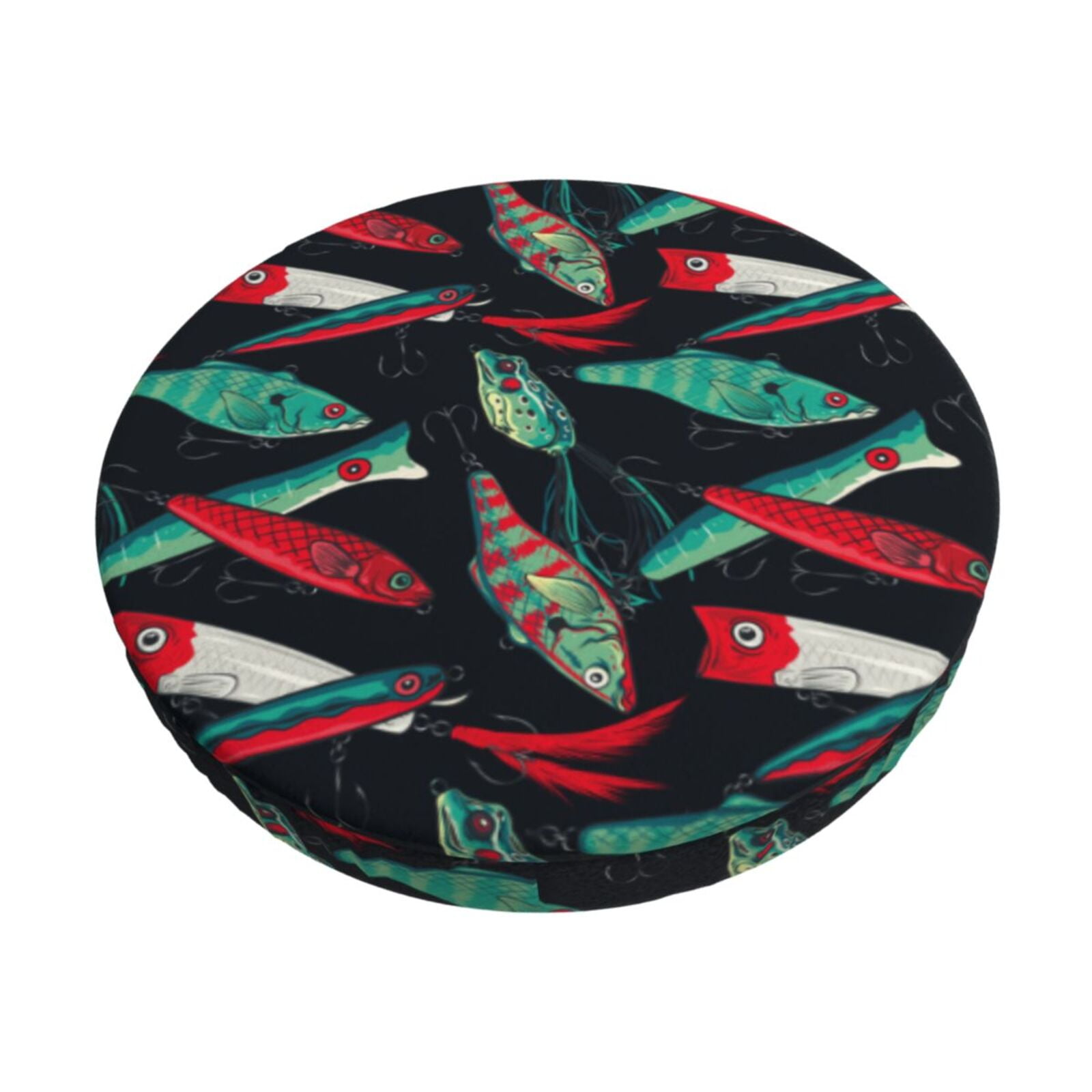 Derioi Fishing Lure for Round Bar Chair Cushion Cover Round Stool Cover ...