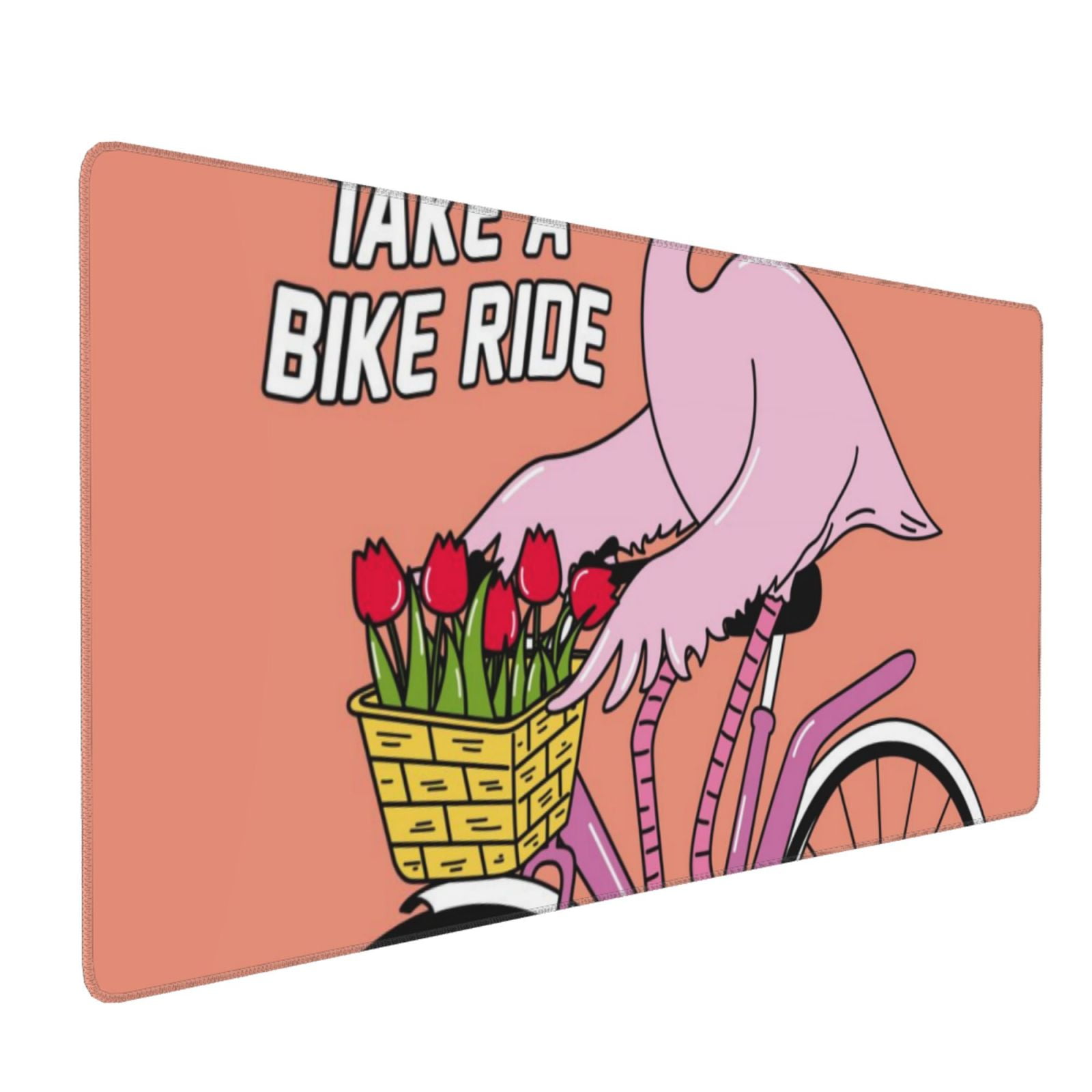 Derioi Flamingo Riding a Bicycle for Large Non-Slip Gaming Mouse Pad 16 ...