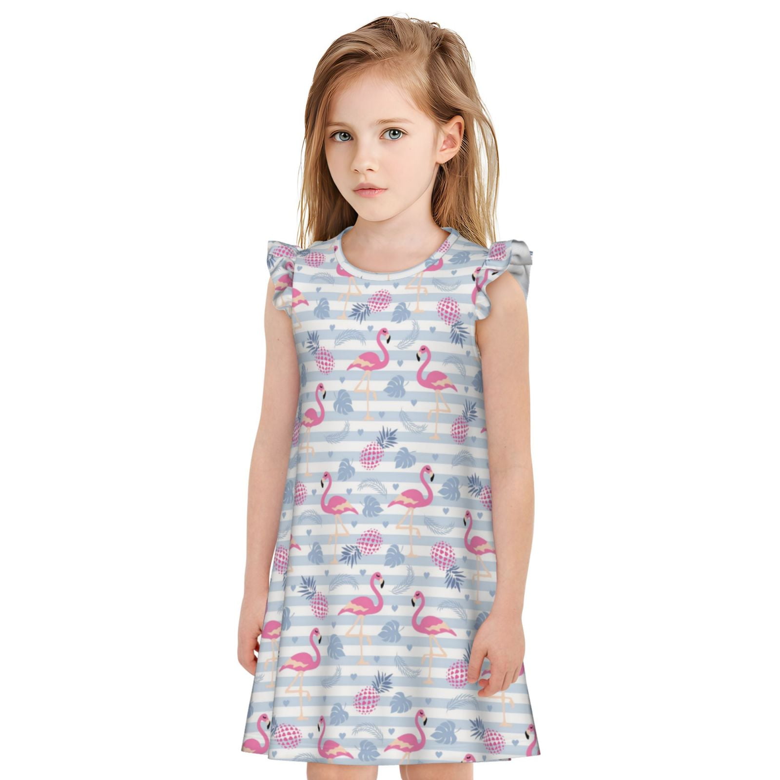Derioi Flamingo and Pineapple for Girls Nightgowns Night Dress ...