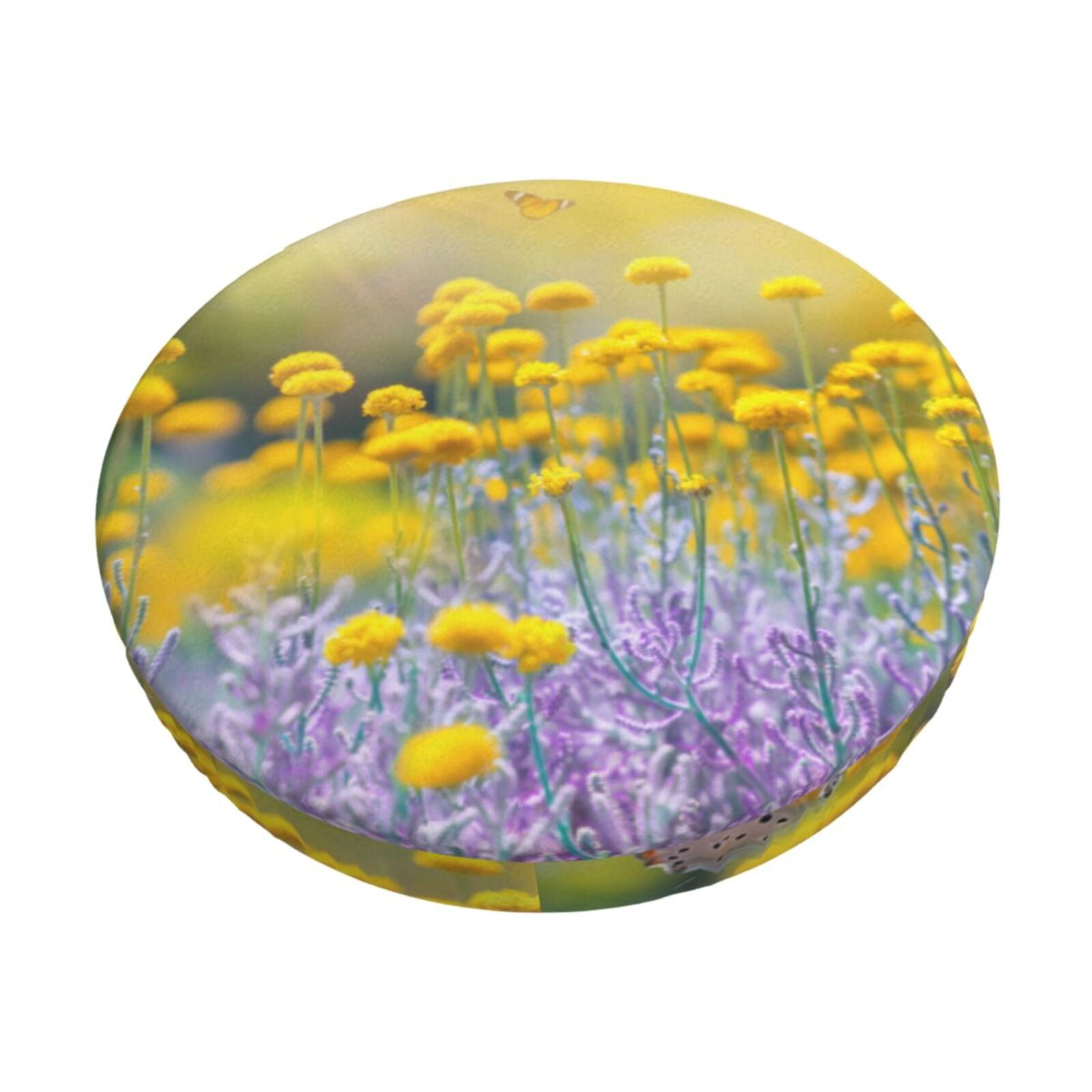 Derioi Flowers And Butterflies for Round Bar Chair Cushion Cover Round ...