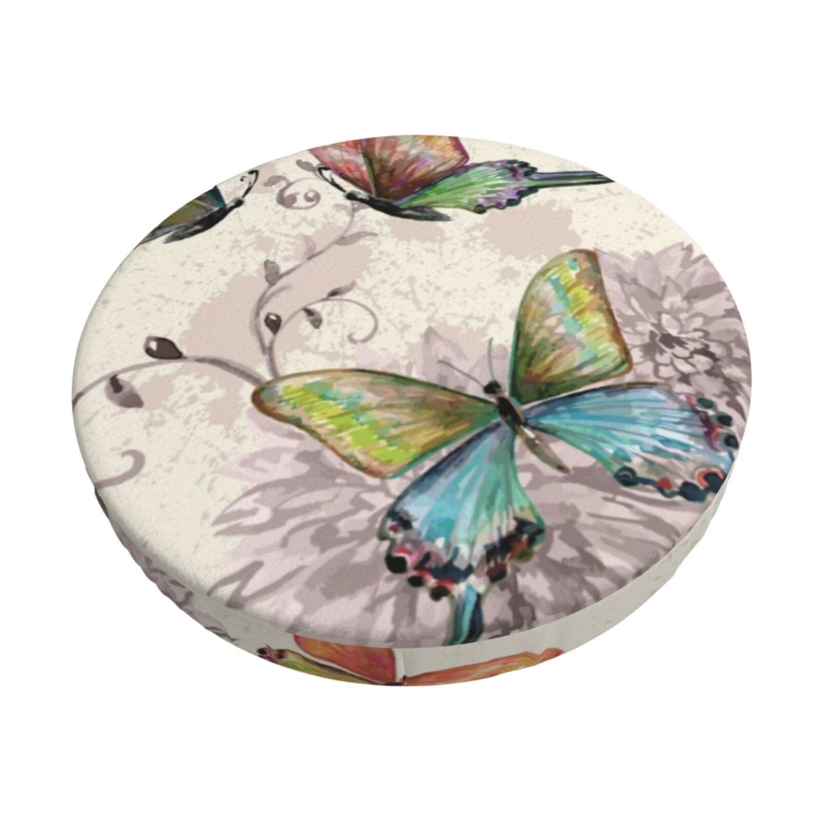 Derioi Flying Butterflies-1 for Round Bar Chair Cushion Cover Round ...