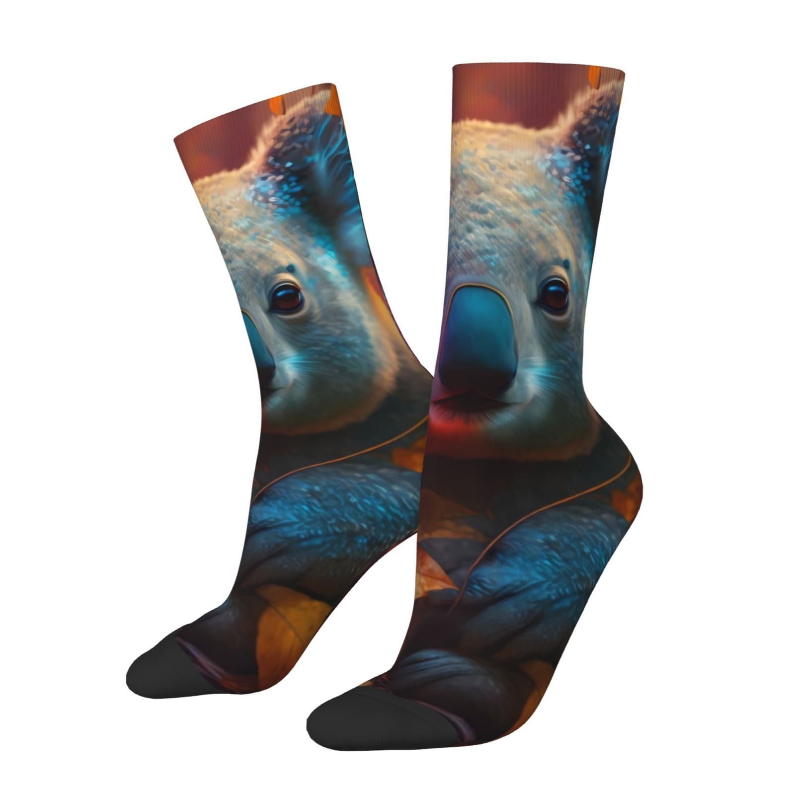 Derioi Forest Koala Printed Middle Tube Socks for Adults for Women ...
