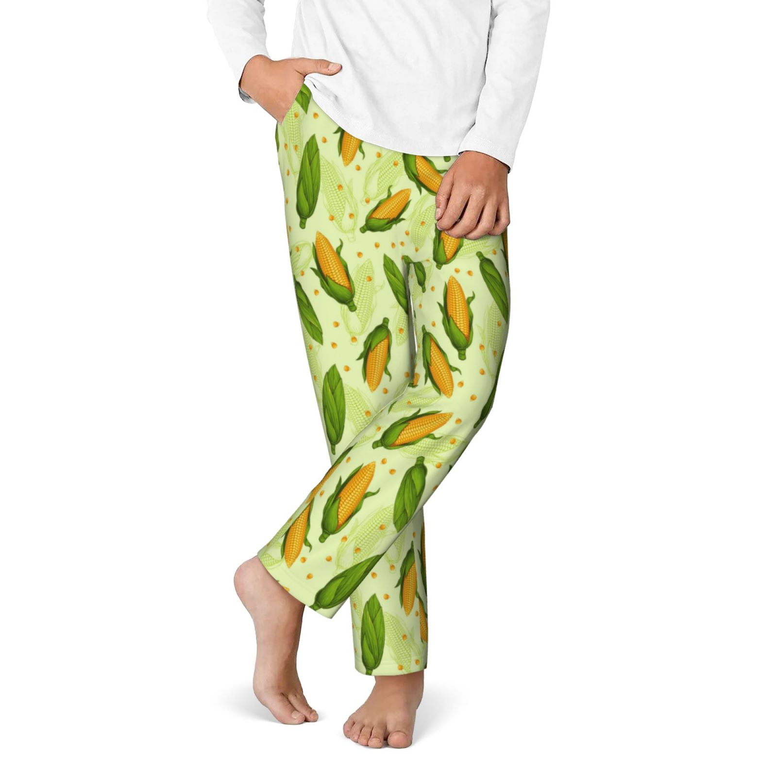Derioi Fresh Corn for Pajama Pants Men Elastic Waistband Sleep Pajama ...