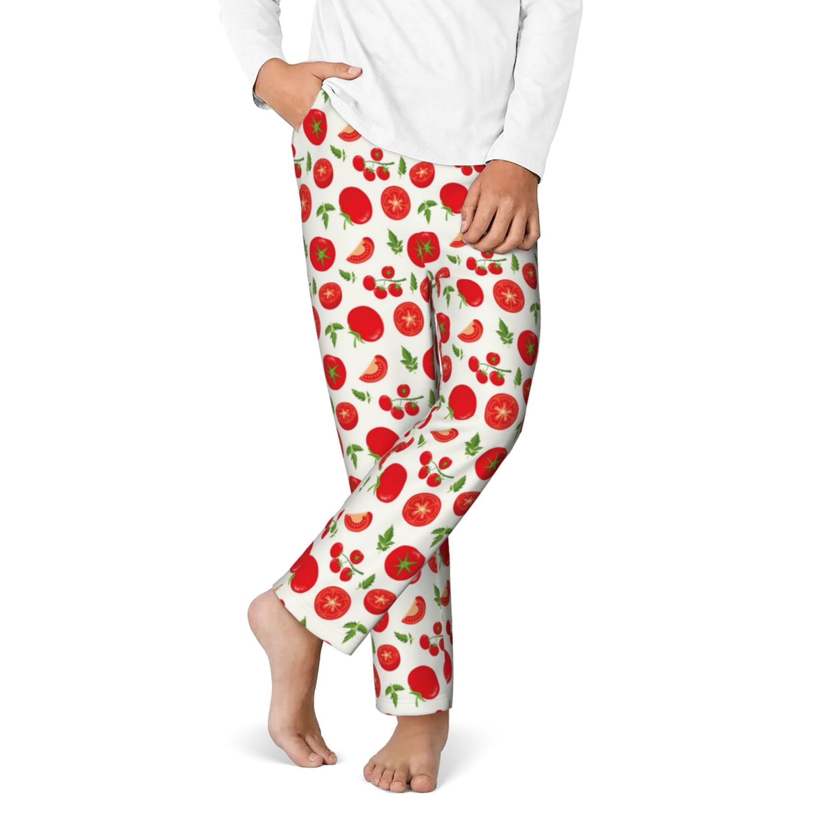 Derioi Fresh Red Tomato for Pajama Pants Men Elastic Waistband Sleep ...