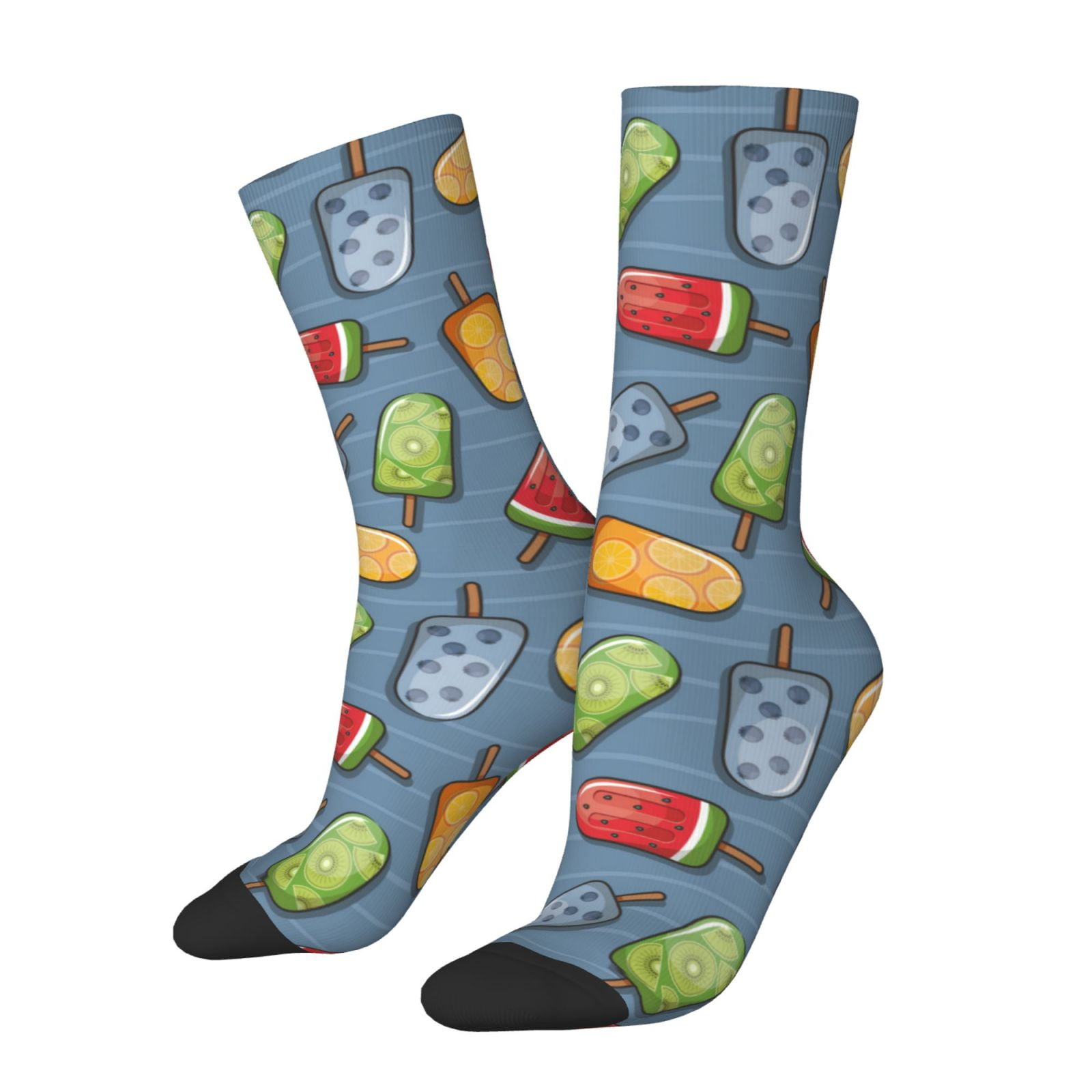 Derioi Fruit Ice Cream Printed Middle Tube Socks for Adults for Women ...