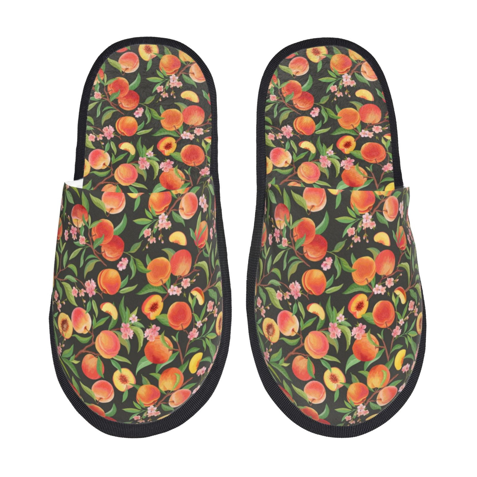 Derioi Fruits Peach for Slippers Indoor Outdoor Anti-Skid Warm Cozy ...