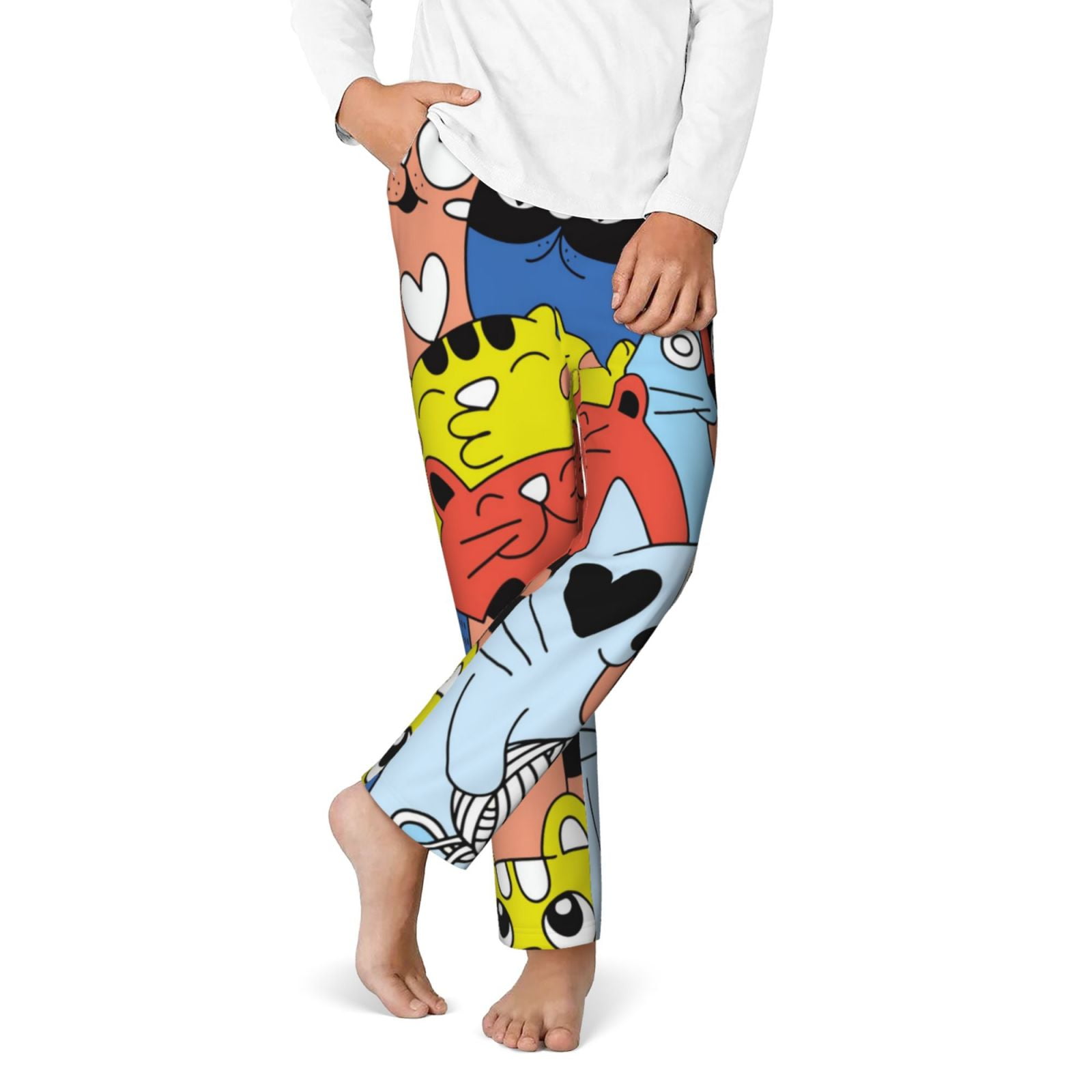 Derioi Funny Cats for Pajama Pants Men Elastic Waistband Sleep Pajama ...