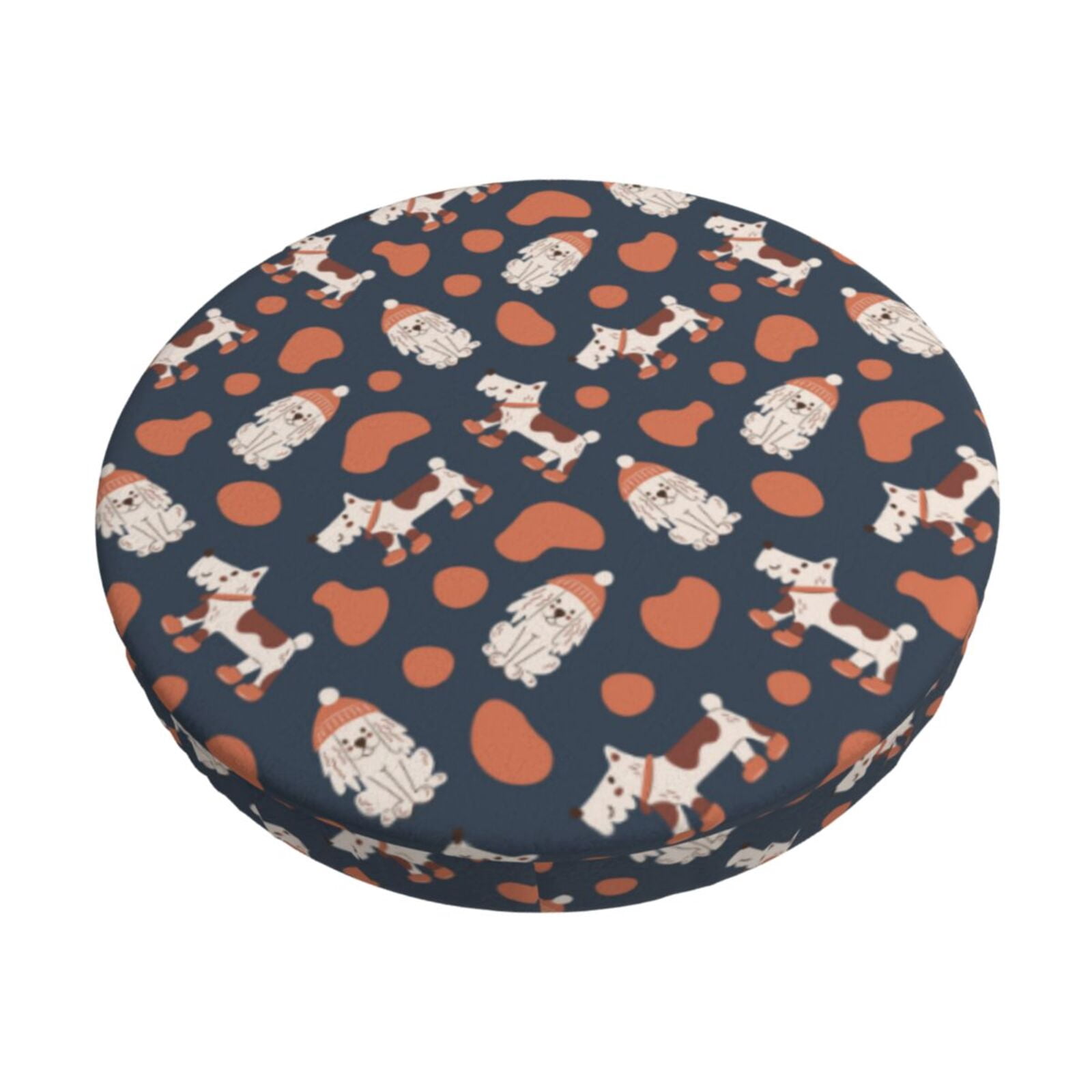 Derioi Funny Dogs for Round Bar Chair Cushion Cover Round Stool Cover ...