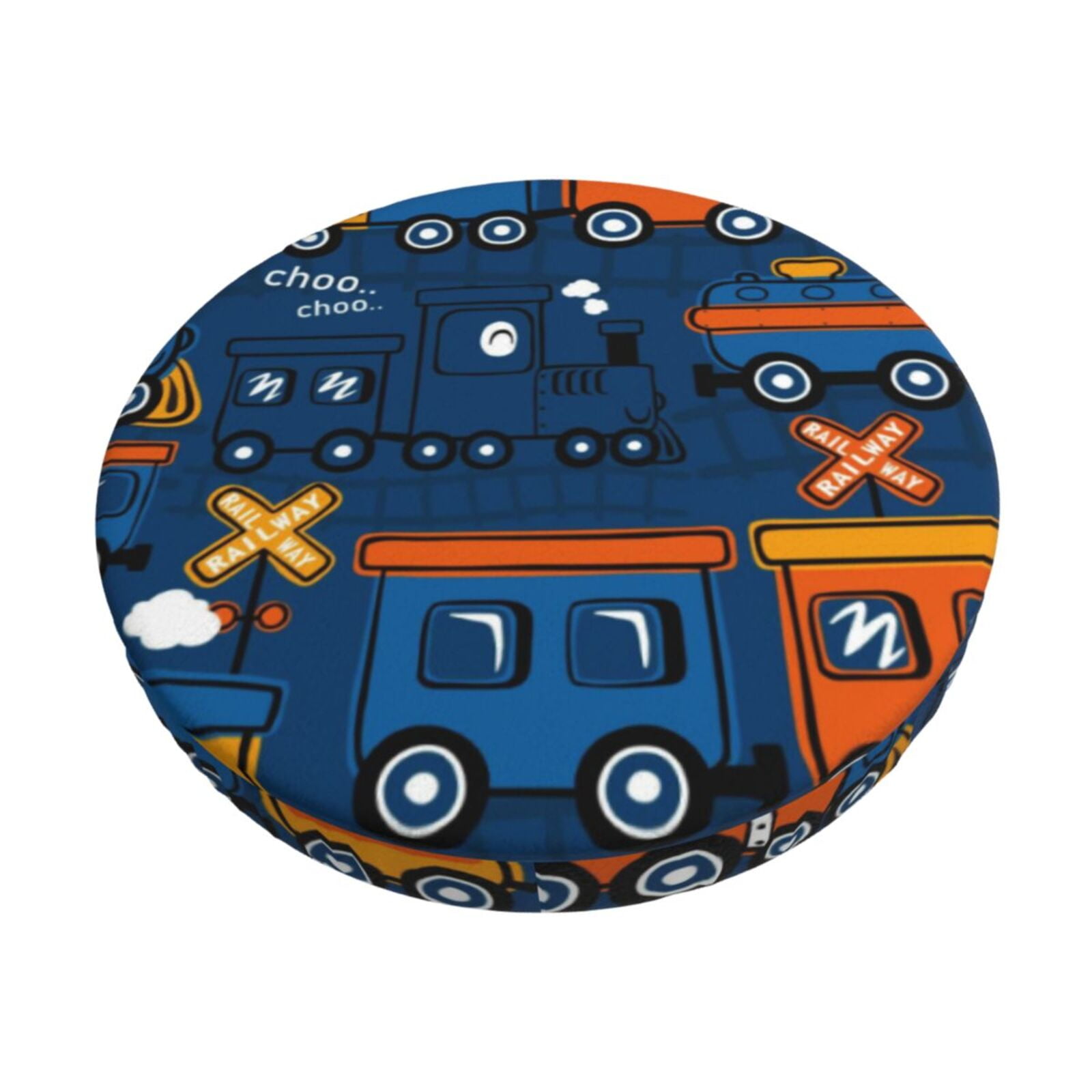 Derioi Funny Steam Train for Round Bar Chair Cushion Cover Round Stool ...