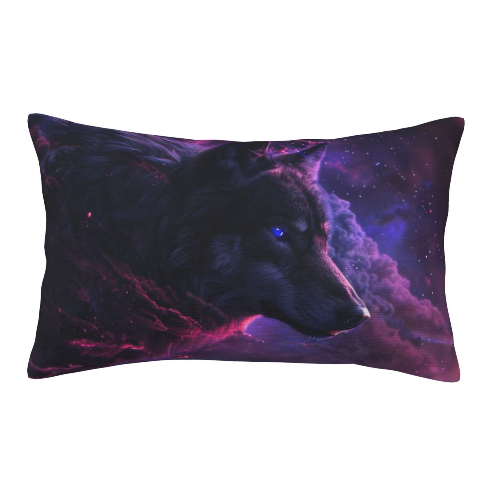 Derioi Galactic Wolf Stare for Double-sided Pillow Cover with Concealed ...