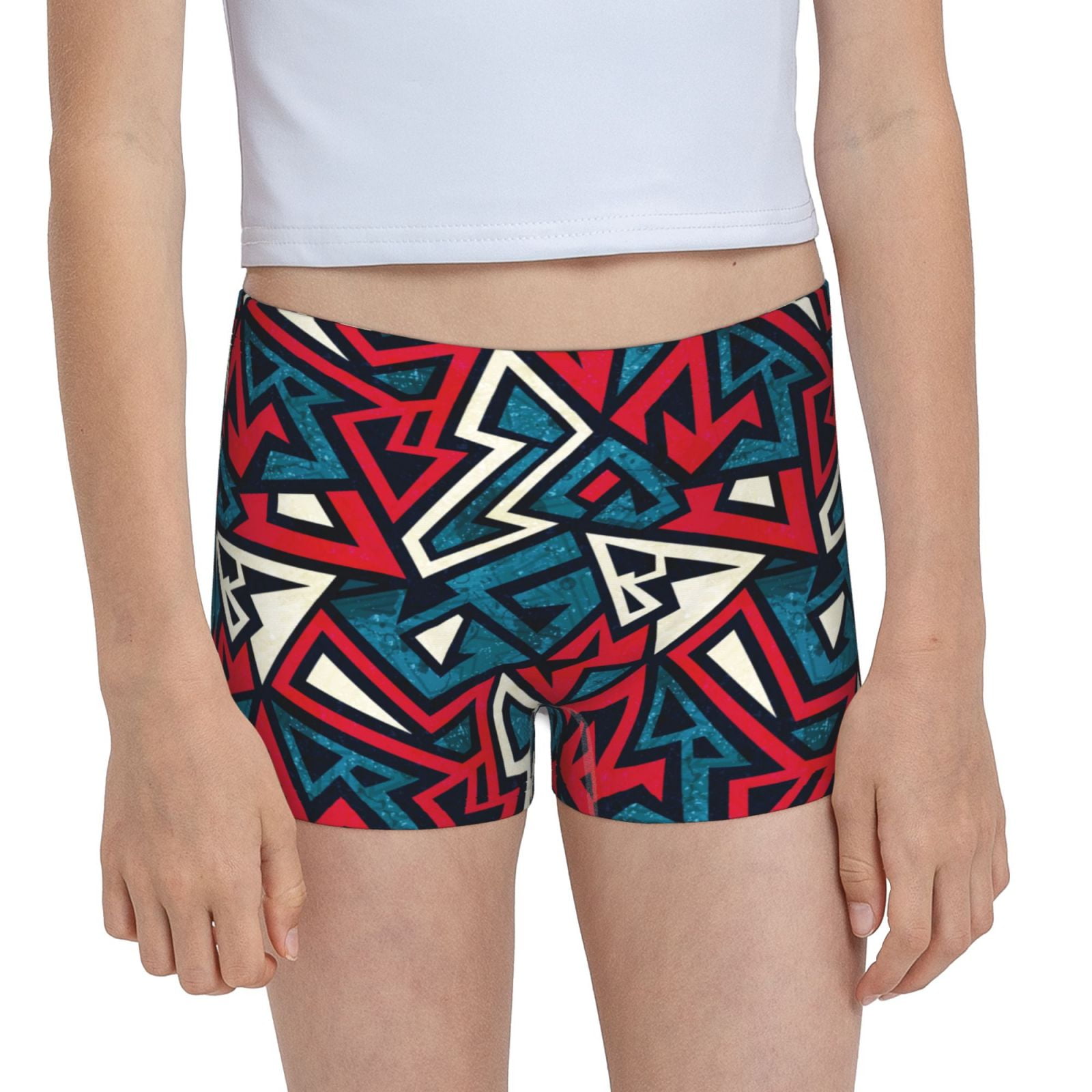 Derioi Geometric Elements for Girls' Soft Mid-Rise Boxer Briefs Soft ...