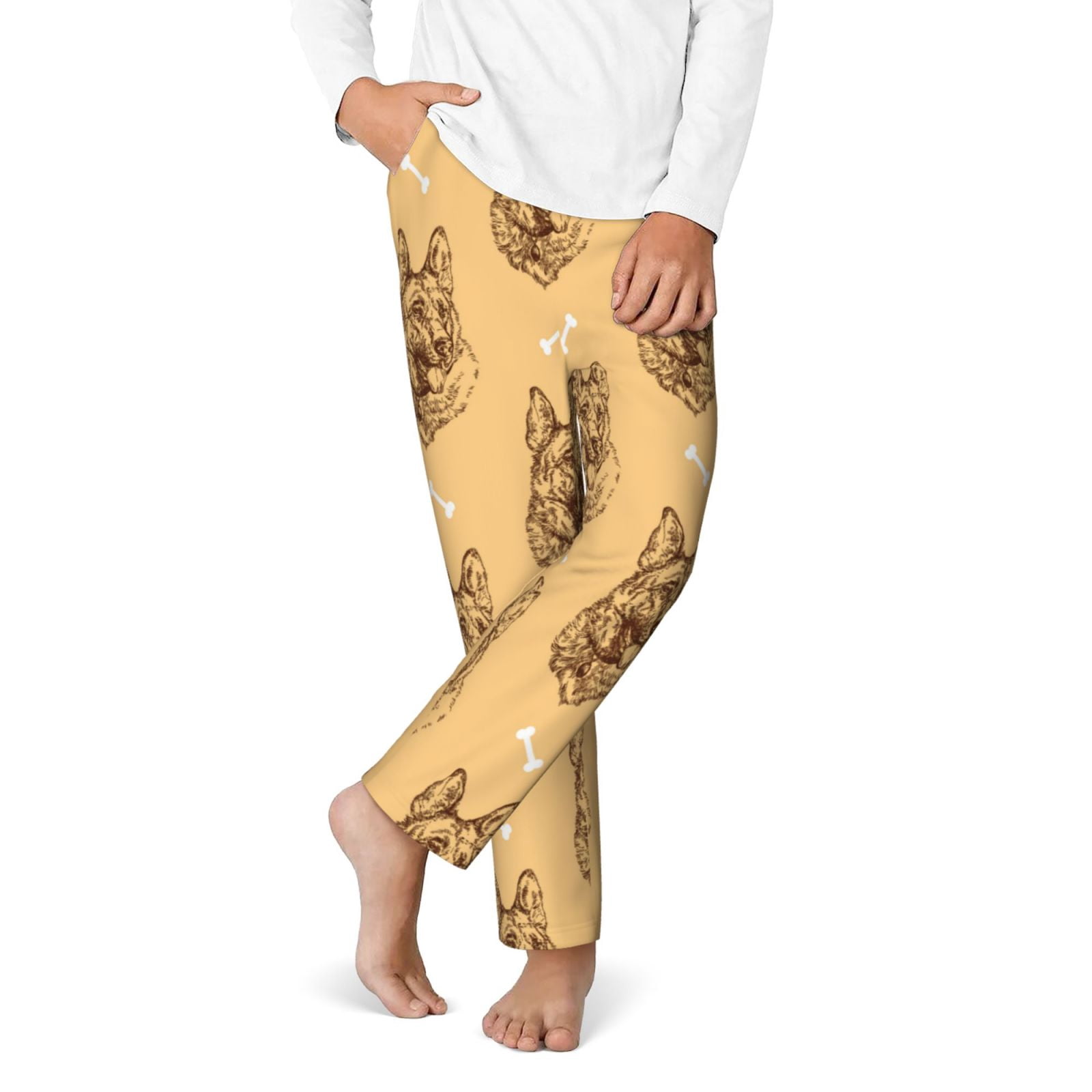 Derioi German Shepherd Dog for Pajama Pants Men Elastic Waistband Sleep ...