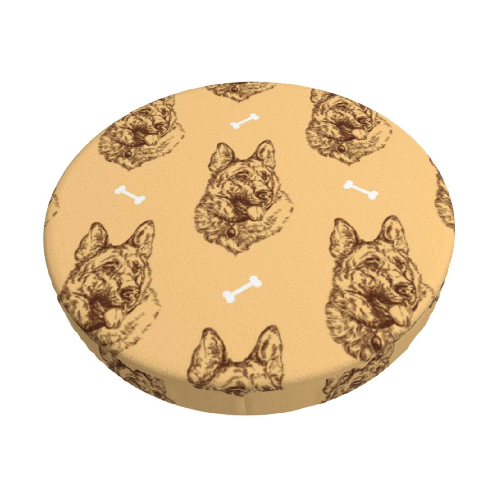 Derioi German Shepherd Dog for Round Bar Chair Cushion Cover Round ...